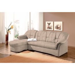 Ecksofa DOMO collection, B:235cm H:84cm T:140cm, beige, Kunstleder SOFTLUX;Luxus-Microfaser (100% Polyester);Struktur ( 90% Polyester, 10%