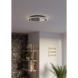 Eglo Deckenleuchte "Macchoni Deckenlampe, Kristall Deckenleuchte mit Fernbedienung, Lampe", 1, &Oslash; 38cm H: 5cm, 1 Stk., schwarz-wei&szlig;, Wohnzimmer,