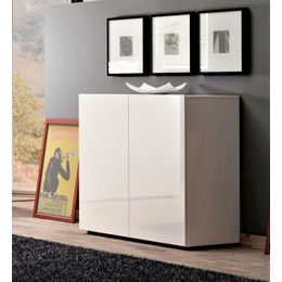 Sideboard Inosign, B:90cm H:80cm T:38cm, wei&szlig;, Wohnzimmer, Sideboards, "MISTER, Kommode, Lowboard, Breite 90 cm, Made in Italy", Korpus und Fronten