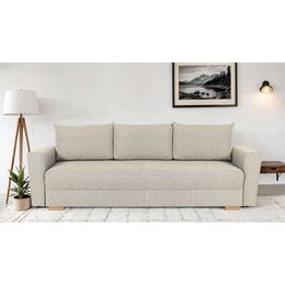 3-Sitzer Home Affaire, B:230cm H:79cm T:92,5cm, beige, 100% Polyester, Sofas, "MAGHERA 230 cm - OTTO. Verl&auml;ssliche Qualit&auml;t.", Schlafsofa,
