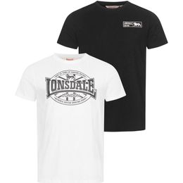 Lonsdale Damen T-Shirt "CLONKEEN", schwarz-wei&szlig;, Gr. 4XL, bedruckt, Jersey, Obermaterial: 100% Baumwolle, Shirts