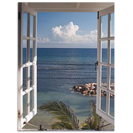 Wandbild Artland, B:45cm H:60cm, blau, Wohnzimmer, Bilder, "Fenster zum Paradies", als Alubild, Leinwandbild, Poster in verschied. Gr&ouml;&szlig;en