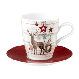 Seltmann Weiden Becher "Life Christmas", &Oslash; 12,8cm x 10,3cm, 1 tlg., wei&szlig;, Trinkgef&auml;&szlig;e, Becher mit Henkel 0,40 l und weihnachtlichem Dekor