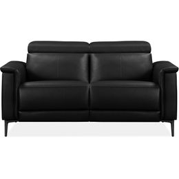 2-Sitzer Home Affaire, B:160cm H:97cm T:100cm, schwarz, Echtleder 100% Echtleder;Kunstleder 100% Polyurethan, Sofas, "Lund, mit Relaxfunktion und