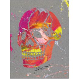 Alu-Dibond-Druck Artland, B:60cm H:80cm, orange, Bilder, "Totenkopf 2", als Alubild in verschied. Gr&ouml;&szlig;en