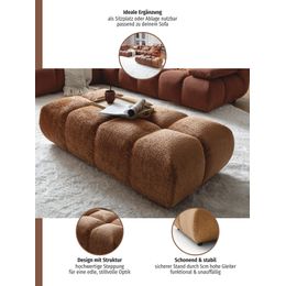 Polsterhocker Home Affaire, B:143cm H:41cm T:73cmwei&szlig;, 100% Polyester, Hocker, "Cozy Bubble, mit eleganter Steppung, weich gepolstert, 143x73 cm",