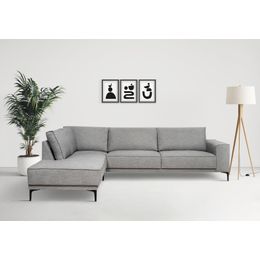 Ecksofa OTTO HOME, B:289cm H:85cm T:210cm, grau, 100% Polyester, Wohnzimmer, Sofas, "OLAND L-Form, B: 289 cm, Skandi-Design", Struktur, Flachgewebe,