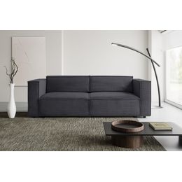 Schlafsofa WERK2, B:252cm H:76cm T:99cm, grau, 90% Polyester, 10% Nylon, Wohnzimmer, Sofas, "Kansas Breite 252 cm, mit extragro&szlig;er Liegefl&auml;che