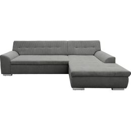 Ecksofa DOMO collection, B:267cm H:83cm T:178cm, grau, 100% Polyester, Wohnzimmer, Sofas, "Treviso viele Bez&uuml;ge, auch in Cord, L-Form, B/T/H: