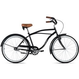 Cruiser Dacapo "Beachcruiser Herren 26" Beach Schwarz 1 Gang RH 46 cm" Gr. 46, schwarz, schwarz, Fahrr&auml;der, 46cm, 26 Zoll (66,04cm) hinten: 26 Zoll (66,04cm)