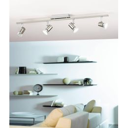 Eglo Deckenleuchte "Rottelo Deckenlampe, Metall, GU10, Deckenstrahler, Furlampe, Lampe", 4, 1 Stk.silberfarben, Wohnzimmer, Leuchten, Spot - L78 x B7