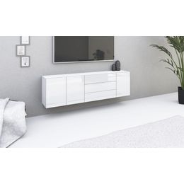borchardt M&ouml;bel Sideboard BORCHARDT M&Ouml;BEL, B:190cm H:53cm T:35cm, wei&szlig;, Spanplatte, Wohnzimmer, Sideboards, "Sophia", Breite 190 cm, zur Wandmontage