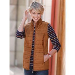 Classic Basics Damen Steppweste, braun, Gr. 56, unifarben, 100% Polyester, Futter:100% Polyester, Westen