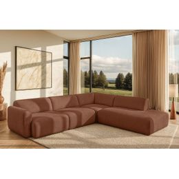 Ecksofa Home Affaire, B:310cm H:72cm T:250cm, rot, 100% PES, Wohnzimmer, Sofas, "Myrland Wohnlandschaft", Breite 310 cm, L-Form, Chenille, Easy Clean