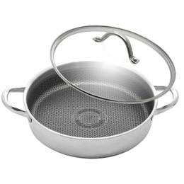 ELO PREMIUM Servierpfanne "Relief Evolution Servierpfanne", &Oslash; 28cm + H&ouml;he 9cm, silber, Pfannen, durchgehender Aluminium-Kern, au&szlig;en magnetischer