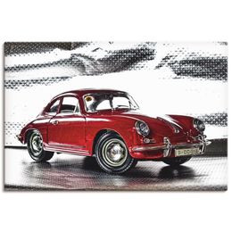 Wandbild Artland, B:90cm H:60cm, rot, Wohnzimmer, Bilder, "Klassiker - Der Porsche 356", als Alubild, Leinwandbild, Poster in verschied. Gr&ouml;&szlig;en