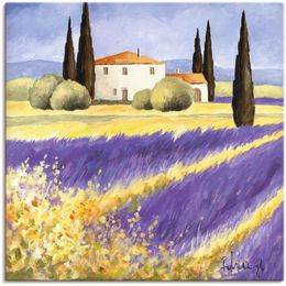 Leinwandbild Artland, B:70cm H:70cm, bunt, Leinwand, Wohnzimmer, Bilder, "Licht der Provence", auf Holzrahmen gespannt