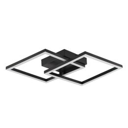 Brilliant LED Deckenleuchte "Kaleo", 1, H: 8cm, 1 Stk., schwarz, Wohnzimmer, Leuchten, 40,5 x 40,5 cm, 2400 lm, 3000 K, Metall, schwarz