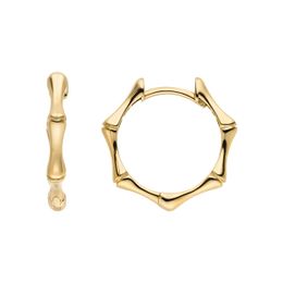 Paar Creolen Jobo "Ohrringe Knochen 16 mm", gelbgold 333, Ohrringe, Damen, Gelbgold 333, 8 Karat 333 Gold