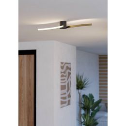 Eglo Deckenleuchte "Aieta Deckenlampe schwarz messing, B&uuml;rolampe, LED Lampe, Leuchte", 1, H: 8cm, 1 Stk.schwarz, Wohnzimmer, Leuchten,