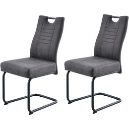 Freischwinger OTTO HOME "Altona", anthrazit, schwarz, 2 Stk., Microfaser, St&uuml;hle, Freischwinger, Federkern und Griff, 140 Kg Belastbarkeit, 2er und 6er Set