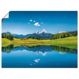 Wandbild Artland, B:60cm H:45cm, blau, Wohnzimmer, Bilder, "Landschaft in den Alpen", als Leinwandbild, Poster in verschied. Gr&ouml;&szlig;en