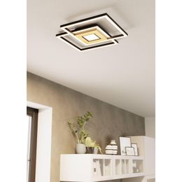 Eglo Deckenleuchte "Marinello Deckenlampe, Wohnzimmerlampe aus Metall, Holz und Kunststoff", 3, H: 5,5cm, 1 Stk.schwarz, Wohnzimmer, Leuchten,