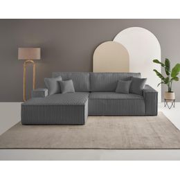 Ecksofa OTTO HOME, B:267cm H:85cm T:167cm, grau, Bezugstoff 100% PES ;Gramatur 400g/qm +/- 5%, Wohnzimmer, Sofas, "FINNLEY, L-Form 257 cm,