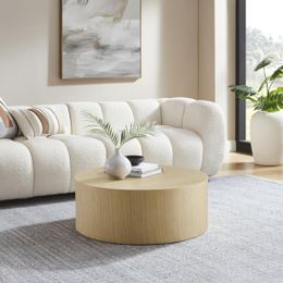 Couchtisch Salesfever, B:80cm H:30cm T:80cm, beige, MDF mit Eichenholzfurnier, Wohnzimmer, Tische, "Design-Couchtisch f&uuml;r stilvolles Wohnen, &Oslash; 80