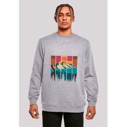 F4NT4STIC Herren Sweatshirt "Berg Sonnenuntergang Retro", grau, Gr. XXXL, Obermaterial: 50% Baumwolle, 50% Polyester, Sweatshirts, Premium Qualit&auml;t