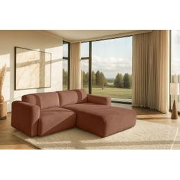 Ecksofa Home Affaire, B:230cm H:72cm T:164cm, rot, 100% PES, Wohnzimmer, Sofas, "Myrland Kompaktsofa", Breite 230 cm, L-Form, Chenille, Easy Clean