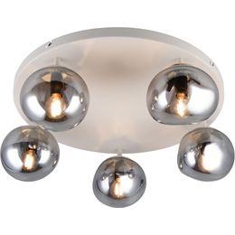 s.Oliver Deckenleuchte "ANJELLA, Deckenlampe exkl. E14, in warm grey (beige) + smoke Glas", 5, &Oslash; 14,5cm H: 20cm, 1 Stk.greige rauchglas, Wohnzimmer,