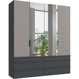wimex Faltt&uuml;renschrank "Oxford by fresh to go, in der Breite 200cm, in 2 H&ouml;hen erh&auml;ltlich", Grafit, B/H/T: 200cm x 236cm x 58cm, Schubladen: 6 Stk.