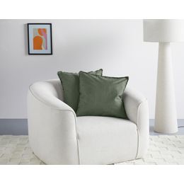 Dekokissen, B:50cm L:50cmdunkelgr&uuml;n, LeGer Home by Lena Gercke, Polyester, Kinderzimmer, Dekokissen_Sitzkissen_Kissenh&uuml;llen, "Marusha", Leinenoptik,