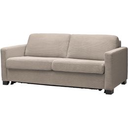 Schlafsofa Home Affaire, B:206cm H:81cm T:98cmtaupe, 88% Polyester, 12% Polyacryl, Jugendzimmer, Sofas, "Vionelle, 3-Sitzer mit Kaltschaummatratze