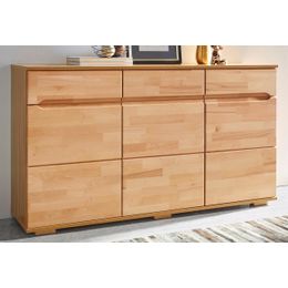 Sideboard Home Affaire, B:150cm H:85cm T:40cm, beige, Holz teilmassiv, Wohnzimmer, Sideboards, "VKB10: teilmassiv korpus Kernbuche, 6F&auml;cher