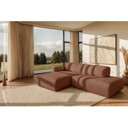Ecksofa Home Affaire, B:263cm H:72cm T:164cm, rot, Wohnzimmer, Sofas, "Myrland Kompaktsofa", Breite 263 cm, Chenille, Easy Clean Stoff, mit Kaltschaum
