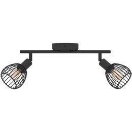 Eglo Deckenleuchte "Sonnino Deckenlampe 2-fach, schwenkbare Spots, Metall, Deckenspot, E14", 2, H: 18,5cm, 1 Stk.schwarz, Leuchten, Spot - L36,5 x