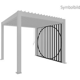 Pavillonseitenteil BioHort "2,5m f&uuml;r Pergola, verschiedene Farben", dunkelgrau, metallic, B:245,7cm H:234,9cm, Stahl, Pavillonseitenteile, 245,7x 234,9 cm, Lamellenseitenwand mit Abschlussblende
