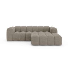Ecksofa OTTO HOME "KALLIE L-Form, 248 cm - OTTO. Verl&auml;ssliche Qualit&auml;t.", taupe, B:248cm H:72cm T:186cm, 100% Polyester, Sofas, Ecksofa, Bubble Optik, moderne Steppung, hoher Sitzkomfort, Topseller