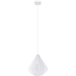 Eglo H&auml;ngeleuchte "Dolwen H&auml;ngelampe, Pendelleuchte, Esszimmerlampe Japanisch, E27, Lampe", 1, &Oslash; 33,5cm H: 110cm, 1 Stk.wei&szlig;, Leuchten, H&auml;ngeleuchte