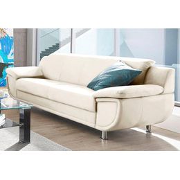 3-Sitzer Trendmanufaktur, B:207cm H:85cm T:94cm, wei&szlig;, Microfaser PRIMABELLE (100% Polyester);Kunstleder SOFTLUX;Struktur (54% Polyacryl, 46%