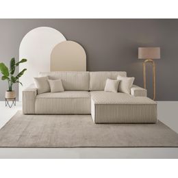 Ecksofa OTTO HOME, B:267cm H:85cm T:167cm, beige, Bezugstoff 100% PES ;Gramatur 400g/qm +/- 5%, Wohnzimmer, Sofas, "FINNLEY, L-Form 257 cm,