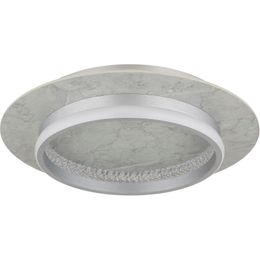 NOWA LED Deckenleuchte "MARY", 1, &Oslash; 40cm H: 8,2cm, 1 Stk., silber, Wohnzimmer, Leuchten, Deckenlampe, rund, Kristalle, Schlafzimmer