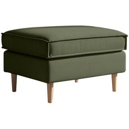 Polsterhocker OTTO HOME, B:76cm H:45cm T:56cm, gr&uuml;n, 100% Polyester, Hocker, "Pinto Skandi", mit Keder, Massivholzf&uuml;&szlig;e Eiche ger&auml;uchert