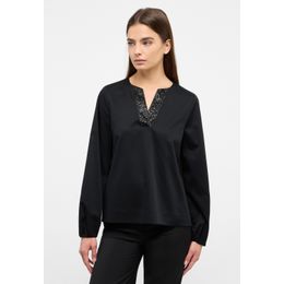 Eterna Damen Longbluse "LOOSE FIT"schwarz, Gr. 42, 95% Baumwolle, 5% Elasthan, Blusen, EASY IRON (b&uuml;gelleicht)