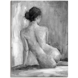 Wandbild Artland, B:90cm H:120cm, grau, Wohnzimmer, Bilder, "Figur in schwarz & wei&szlig; I", als Alubild, Leinwandbild, Poster in verschied. Gr&ouml;&szlig;en