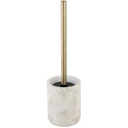 WC-Garnitur Wenko, H:37cm L:10cmwei&szlig;, Kunststoff, Polyresin (Kunststein), Reinigungsb&uuml;rsten, "Montalfano", Toilettenb&uuml;rste mit Abdeckung, Kunststoff,