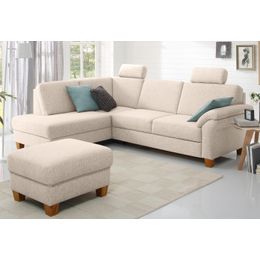 Ecksofa Home Affaire, B:249cm H:87cm T:189cm, beige, Struktur (100% Polyester);Luxus-Microfaser ALTARA NUBUCK (100% Polyester);MELROSE (100%