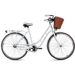 Dacapo Cityrad "Damenrad 28'' Classic Premium Wei&szlig; 1 Gang RH 53 cm mit Korb", 53cm, 28 Zoll (71,12cm) hinten: 28 Zoll (71,12cm)wei&szlig;, wei&szlig;, Fahrr&auml;der